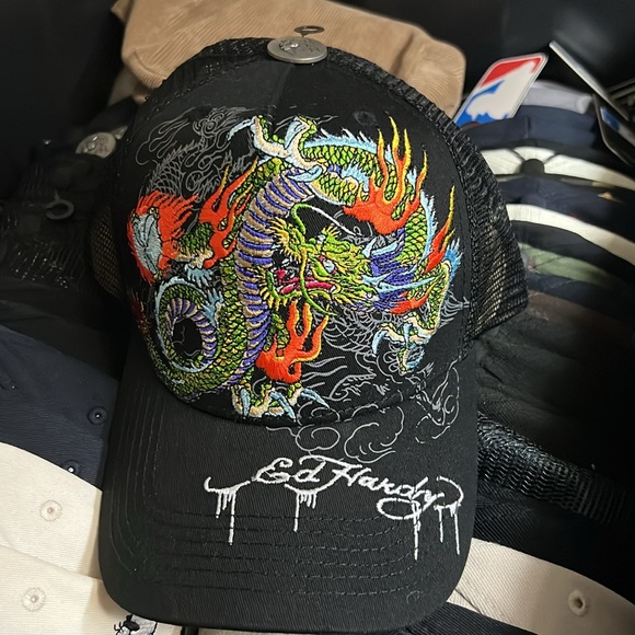 Ed Hardy | Accessories | Ed Hardy Japan Dragon Black Trucker Hat | Poshmark